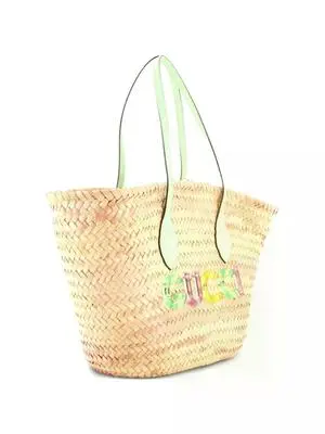 Gucci Small Logo Open Woven Tote Bag