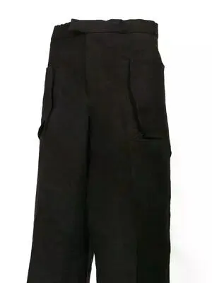 BIBLIOTHERK Wide-leg Frayed-hem Trousers