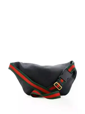 Gucci Logo Printed Leather Medium Belt Bag - Black