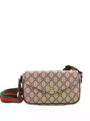 Gucci Ophidia Envelope Flap Gg Coated Canvas Mini Shoulder Bag - Brown