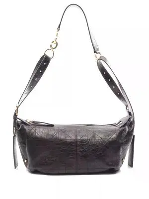Dior Crinkled Calfskin Macrocannage D-journey Shoulder Bag - Black