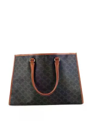 Celine Horizontal Cabas Triomphe Coated Canvas Tote Bag - Brown