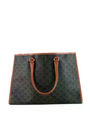 Celine Horizontal Cabas Triomphe Coated Canvas Tote Bag - Brown