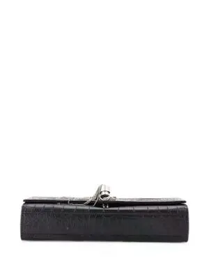 Saint Laurent Classic Monogram Tassel Crocodile Embossed Leather Medium Crossbody Bag