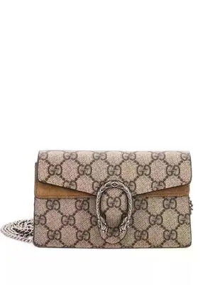 Gucci Dionysus Bag Gg Coated Canvas Super Mini Cross Body Bag - Brown