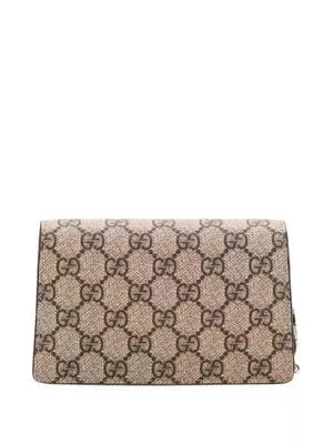 Gucci Dionysus Bag Gg Coated Canvas Super Mini Cross Body Bag - Brown