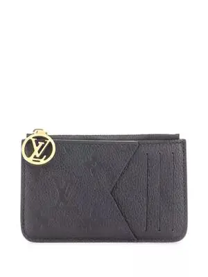LOUIS VUITTON Romy Monogram Empreinte Leather Card Holder - Black