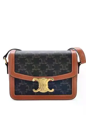 Celine Triomphe Coated Canvas Teen Shoulder Bag - Brown