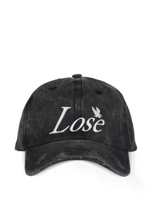 CAPTURE GALLERY Distressed Embroidered Cap - Black