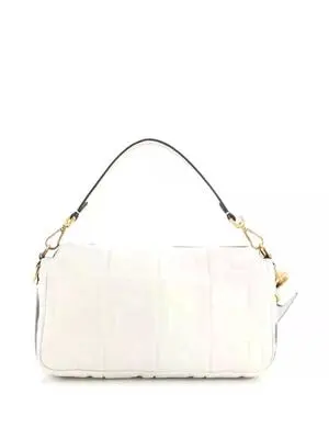 Fendi Baguette Nm Bag Zucca Embossed Leather Medium Crossbody Bag