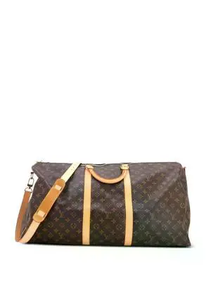 LOUIS VUITTON Keepall Bandouliere Monogram Canvas Travel Bag - Brown