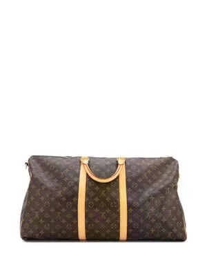 LOUIS VUITTON Keepall Bandouliere Monogram Canvas Travel Bag - Brown