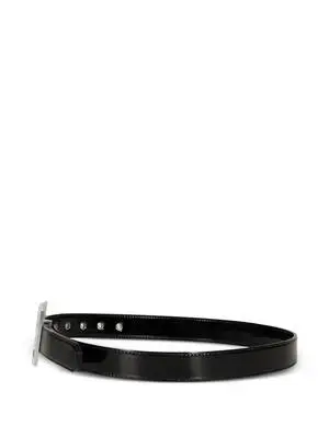 BOSSUP Enamel-finish Logo Plaque Belt - Black