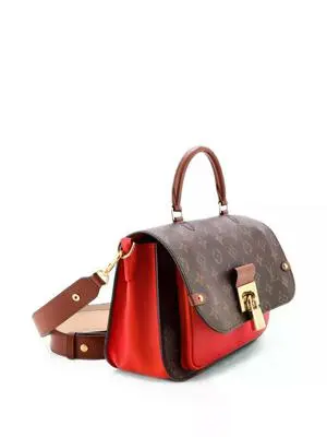 LOUIS VUITTON Vaugirard Handbag Monogram Canvas With Leather Satchel - Red
