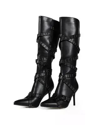 NIIHAI Strappy Knee-high Stiletto Boots