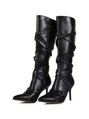 NIIHAI Embellished Knee-high Stiletto Boots