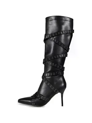 NIIHAI Embellished Knee-high Stiletto Boots