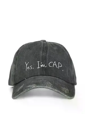 CAPTURE GALLERY Distressed Embroidered Cap - Grey