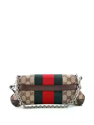 Gucci Horsebit Web Chain Clutch - Brown
