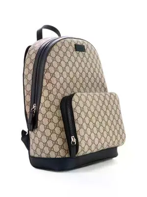 Gucci Zip Pocket Gg Coated Canvas Medium Backpack