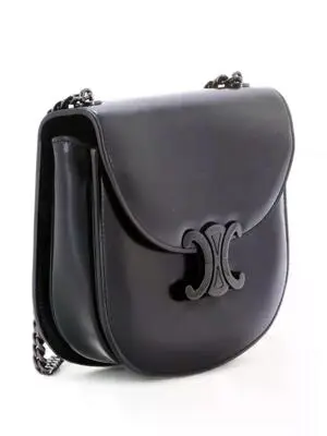 Celine Triomphe Besace Clea Chain Flap Leather Shoulder Bag