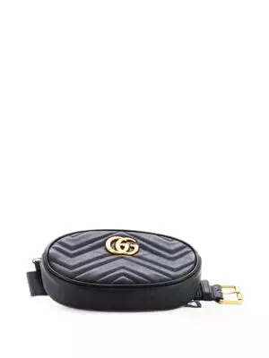 Gucci Gg Marmont Matelasse Leather Belt Bag - Black