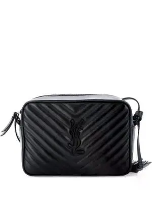 Saint Laurent Matelassé Chevron Leather Lou Camera Cross Body Bag - Black