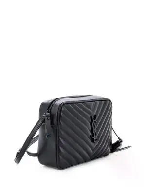Saint Laurent Matelassé Chevron Leather Lou Camera Cross Body Bag - Black
