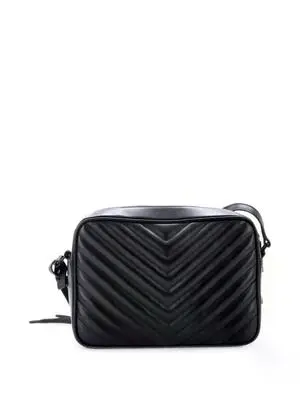Saint Laurent Matelassé Chevron Leather Lou Camera Cross Body Bag - Black