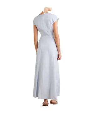 Saloni Sierra Linen Midi Dress