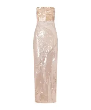 Galvan Sequin Strapless Maxi Dress - No