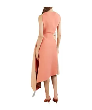 Maticevski Cape-effect Two-tone Faille Midi Dress - No