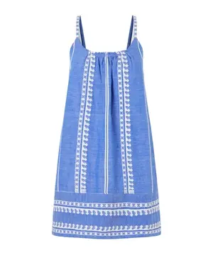 LEMLEM Cotton-gauze Mini Dress - Blue