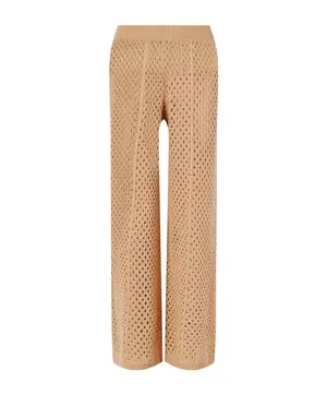 ALLUDE Crochet-knit Wool And Cashmere-blend Wide-leg Pants - No