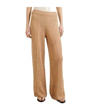 ALLUDE Crochet-knit Wool And Cashmere-blend Wide-leg Pants - No