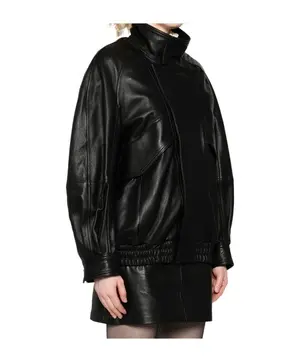 Nour Hammour Long-sleeve Leather Jacket