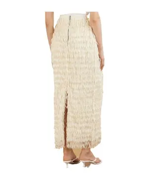 Maticevski Resonate Fringed Satin Midi Skirt