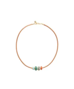 Assouline Multibead Leather Necklace - Yellow