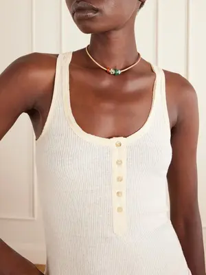 Assouline Multibead Leather Necklace