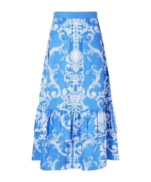 Borgo De Nor Paulina Printed Cotton Midi Skirt