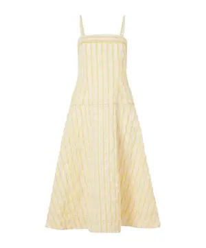 Rosie Assoulin Striped Seersucker Midi Dress - No