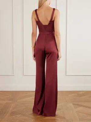Galvan Burgundy Squareneck Cami Jumpsuit