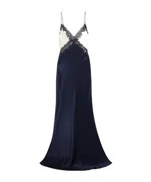 Rebecca Vallance Aumoe Lace-trimmed Silk-satin Gown - Black
