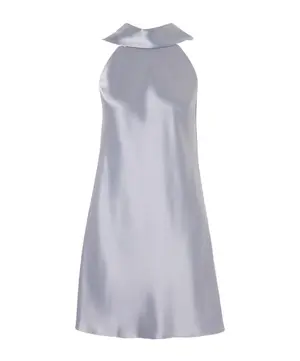 Galvan Purple Halterneck Mini Dress - Gray
