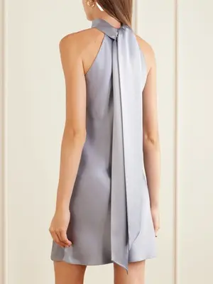 Galvan Purple Halterneck Mini Dress