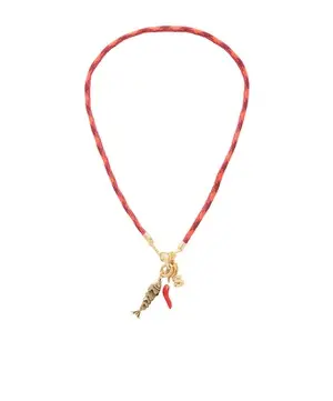 Assouline Gold-tone And Cubic Zirconia Necklace - Red