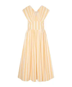 Rosie Assoulin Gathered Striped Cotton-taffeta Midi Dress - No