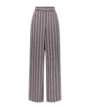 Veronica Beard High-waisted Striped Pants - Gray