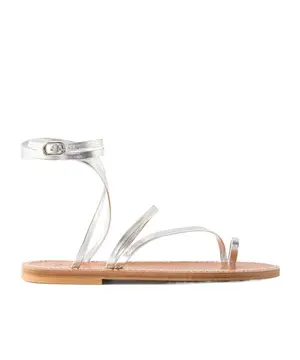 K.JACQUES Metallic Leather Thong Sandals - Nude