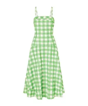 Rosie Assoulin Checked Cotton Midi Dress - No